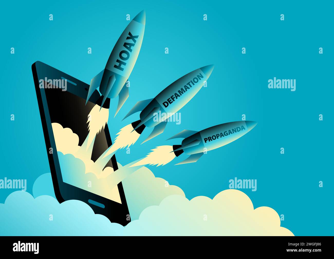 Smart phone launching rockets that read hoax, defamation and propaganda ...
