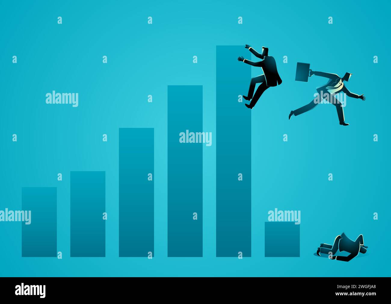 Businessmen Fall Off From Suddenly Drops Chart Economy Crisis businessmen-fall-off-from-suddenly-drops-chart-economy-crisis