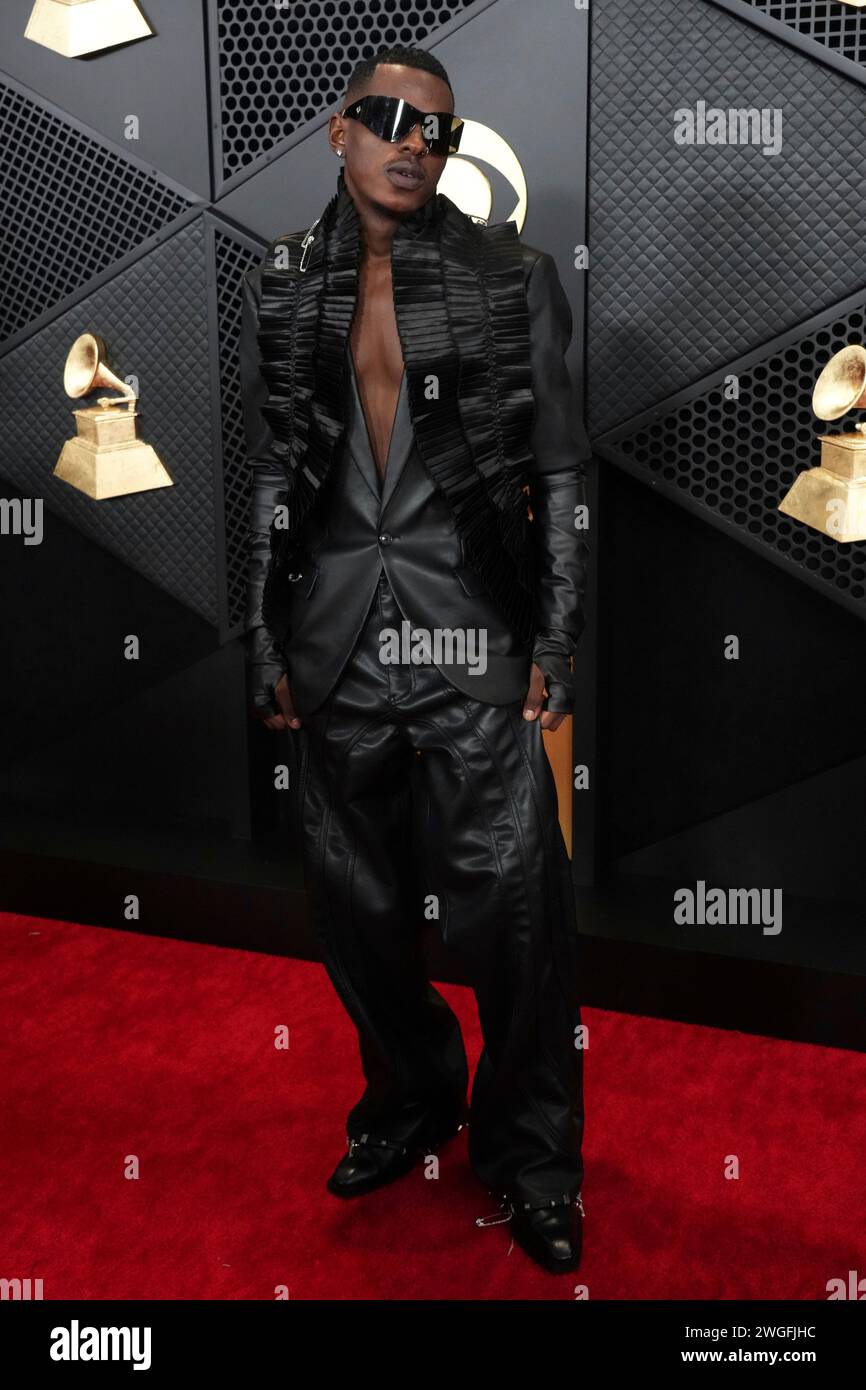 Musa Keys arrives at the 66th annual Grammy Awards on Sunday, Feb. 4 ...
