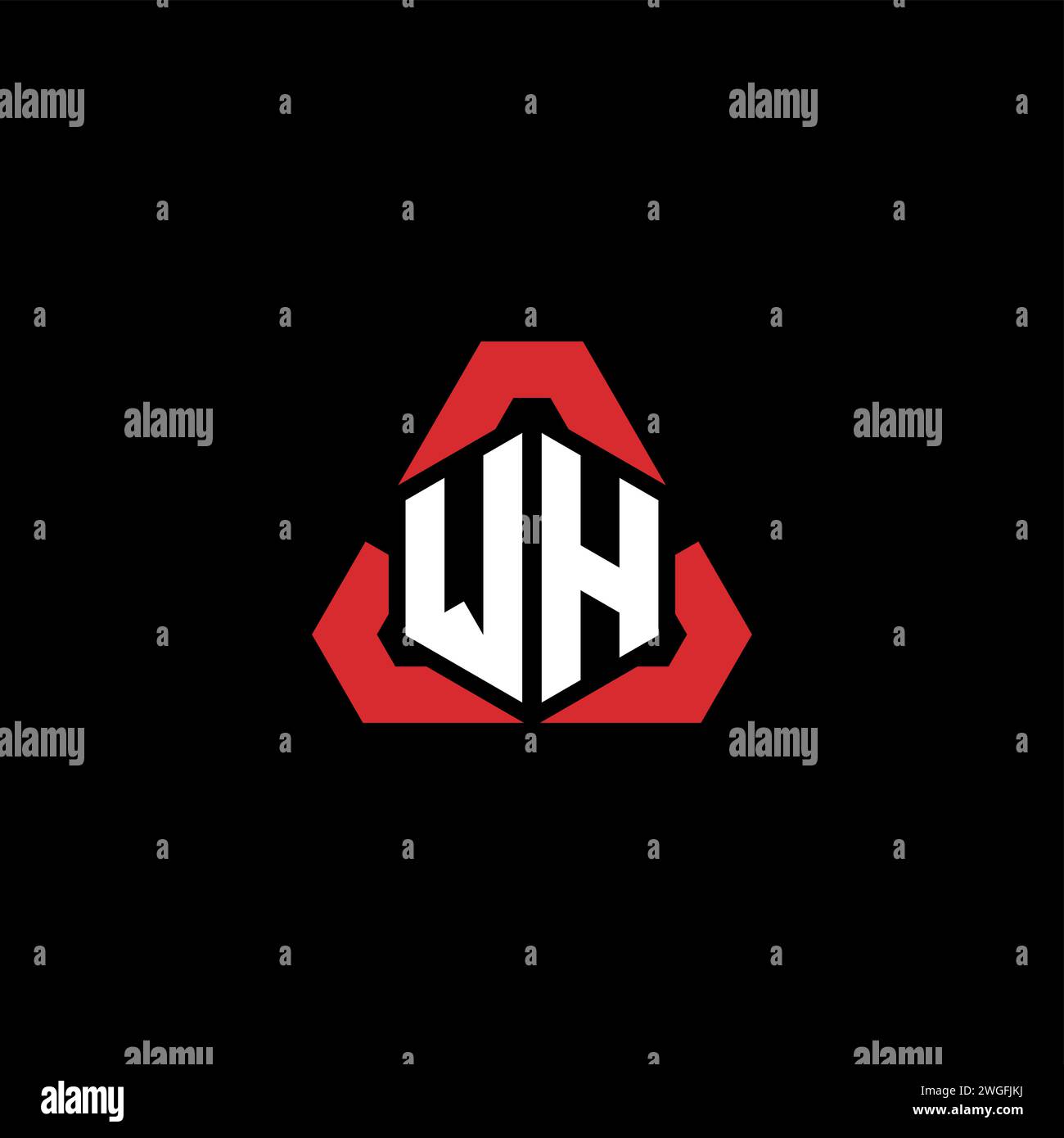 WH initial logo modern and futuristic concept for esport or gaming logo ...