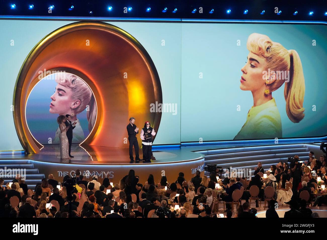 Finneas, left, and Billie Eilish accept the award for song of the year ... Finneas, left, and Billie Eilish accept the award for song of the year ...