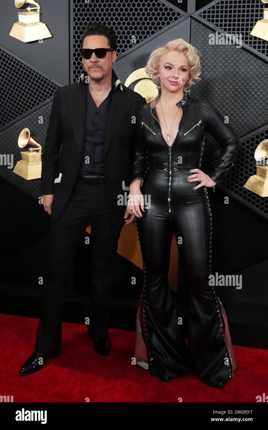 Jesse Dayton and Samantha Fish arrive at the 66th annual Grammy Awards ...