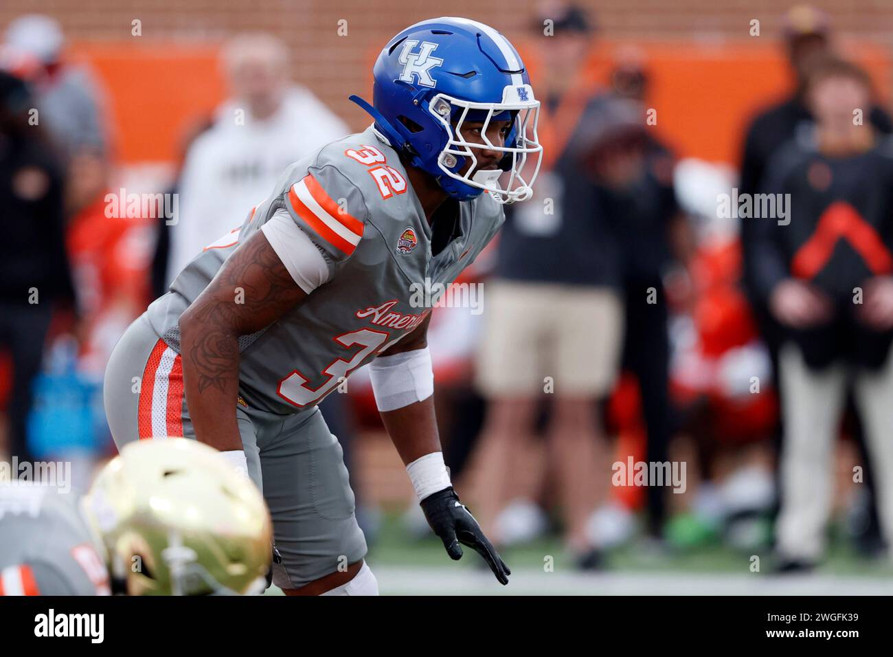 American linebacker Trevin Wallace of Kentucky (32) during the second ...