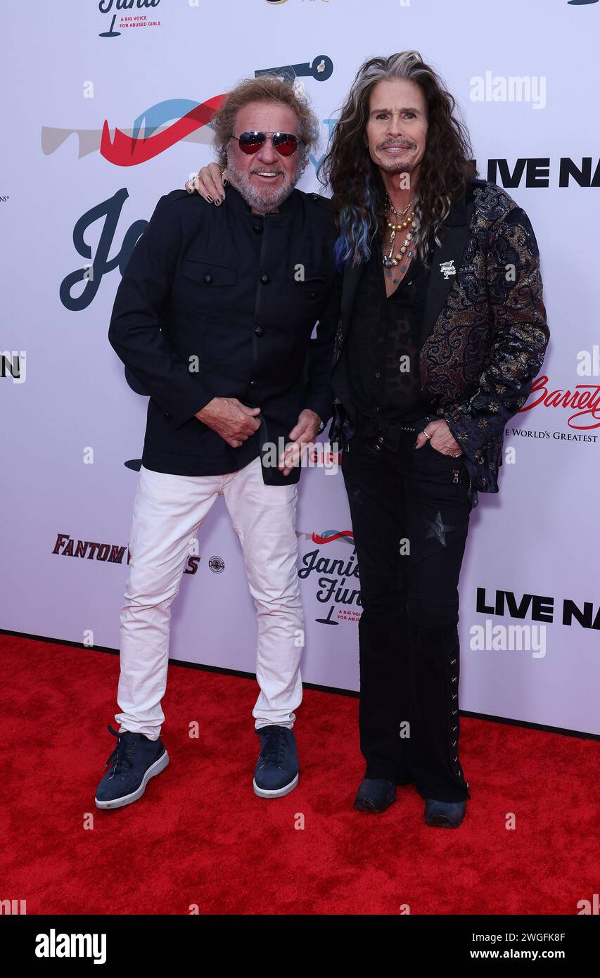 Hollywood, USA. 04th Feb, 2024. Sammy Hagar and Steven Tyler attend the Jam for Janie GRAMMY ...
