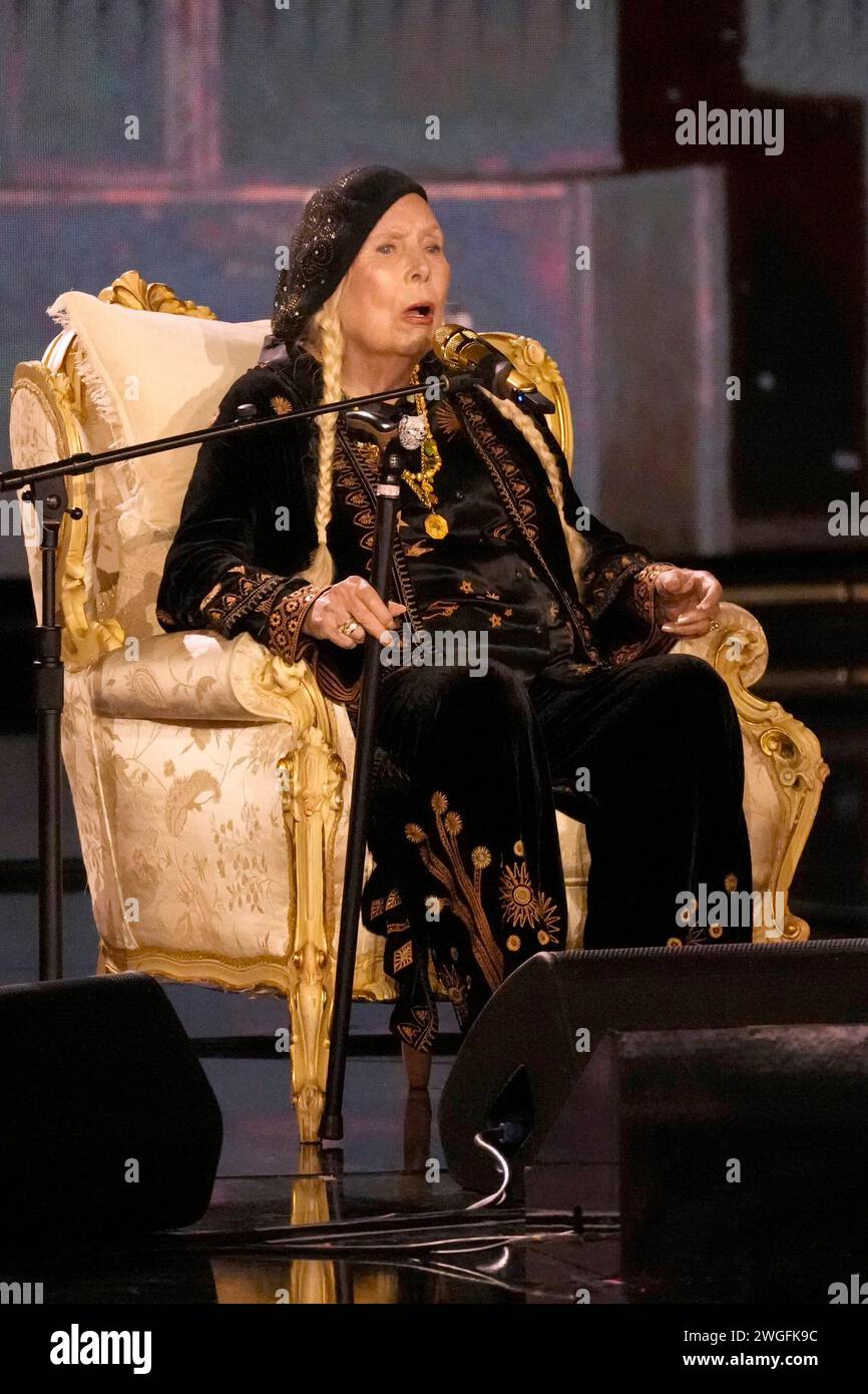 Joni Mitchell performs "Both Sides Now" during the 66th annual Grammy Awards on Sunday, Feb. 4 ...
