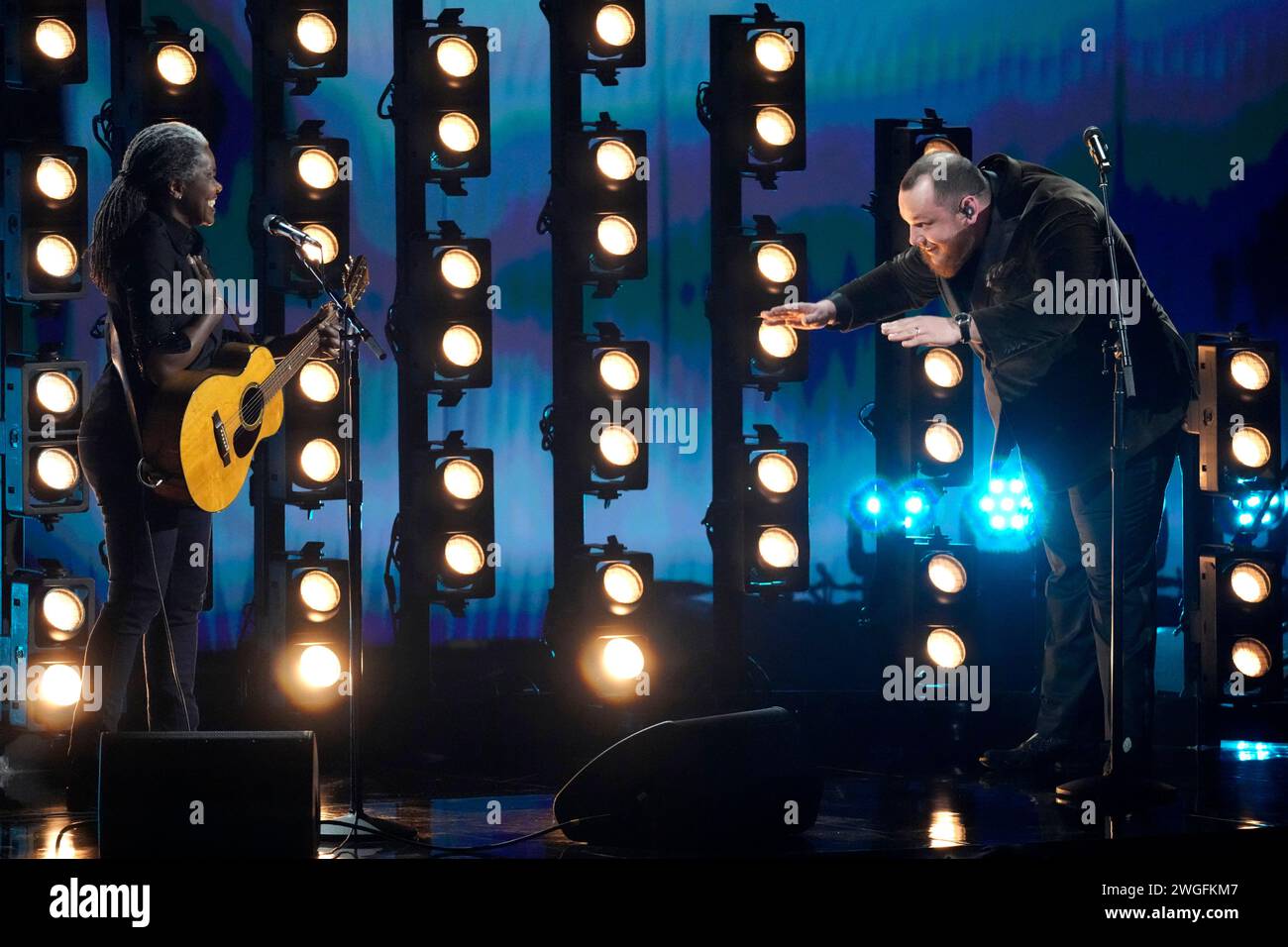 Tracy Chapman, left, and Luke Combs perform "Fast Car" during the 66th ...
