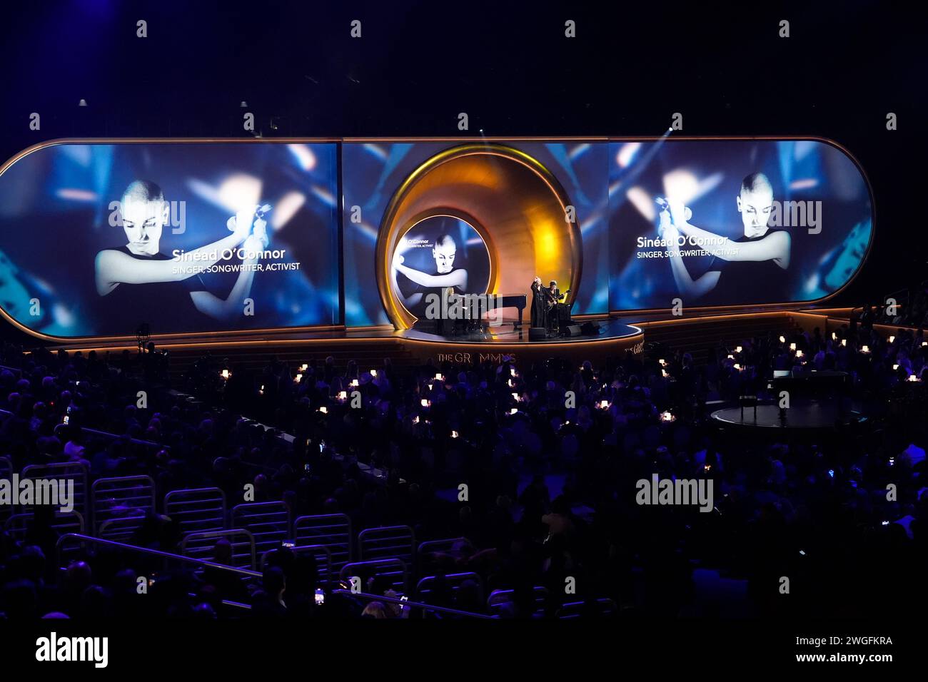 Annie Lennox pays tribute to Sinead O'Connor during the 66th annual ...