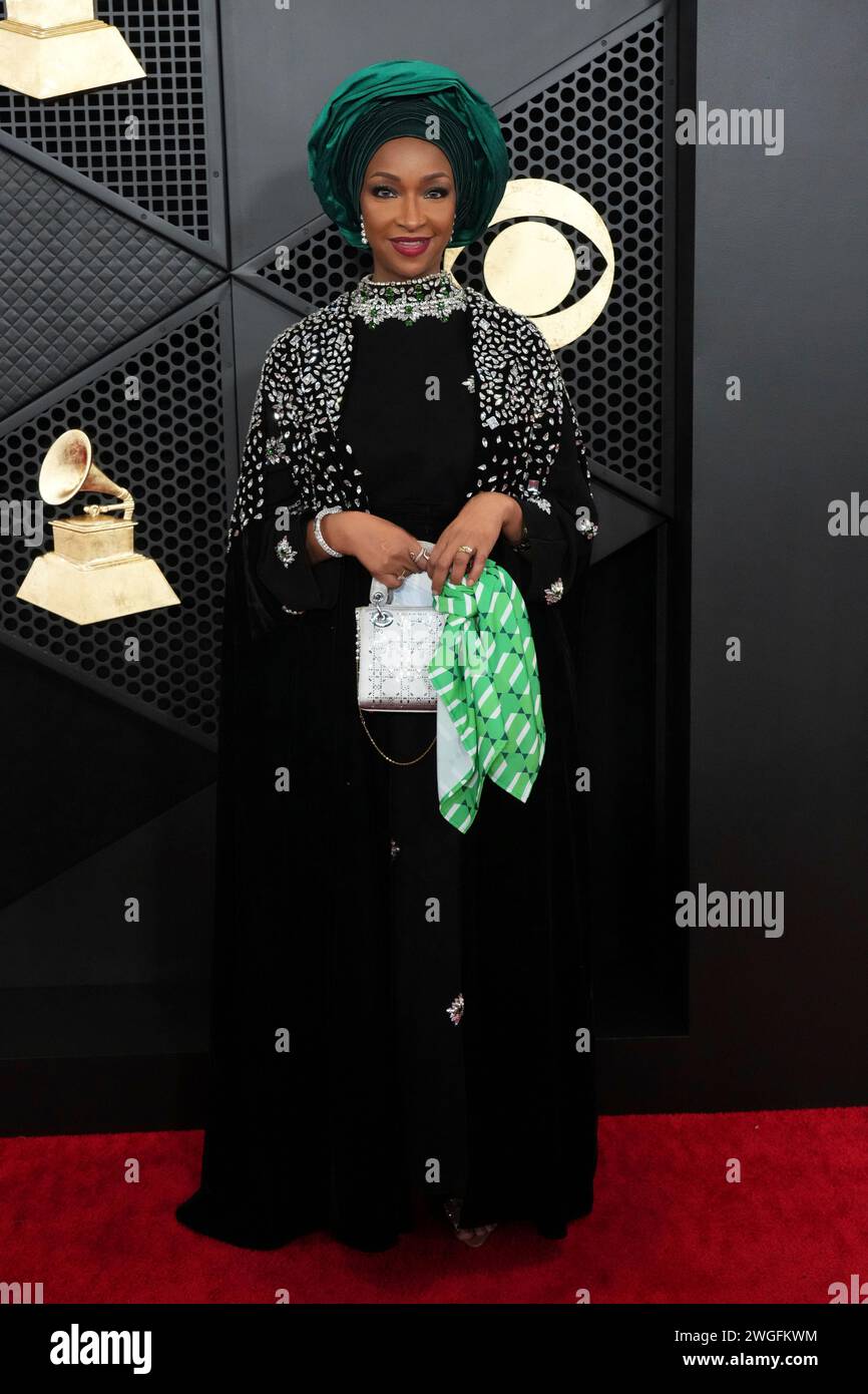 Hannatu Musawa arrives at the 66th annual Grammy Awards on Sunday, Feb ...