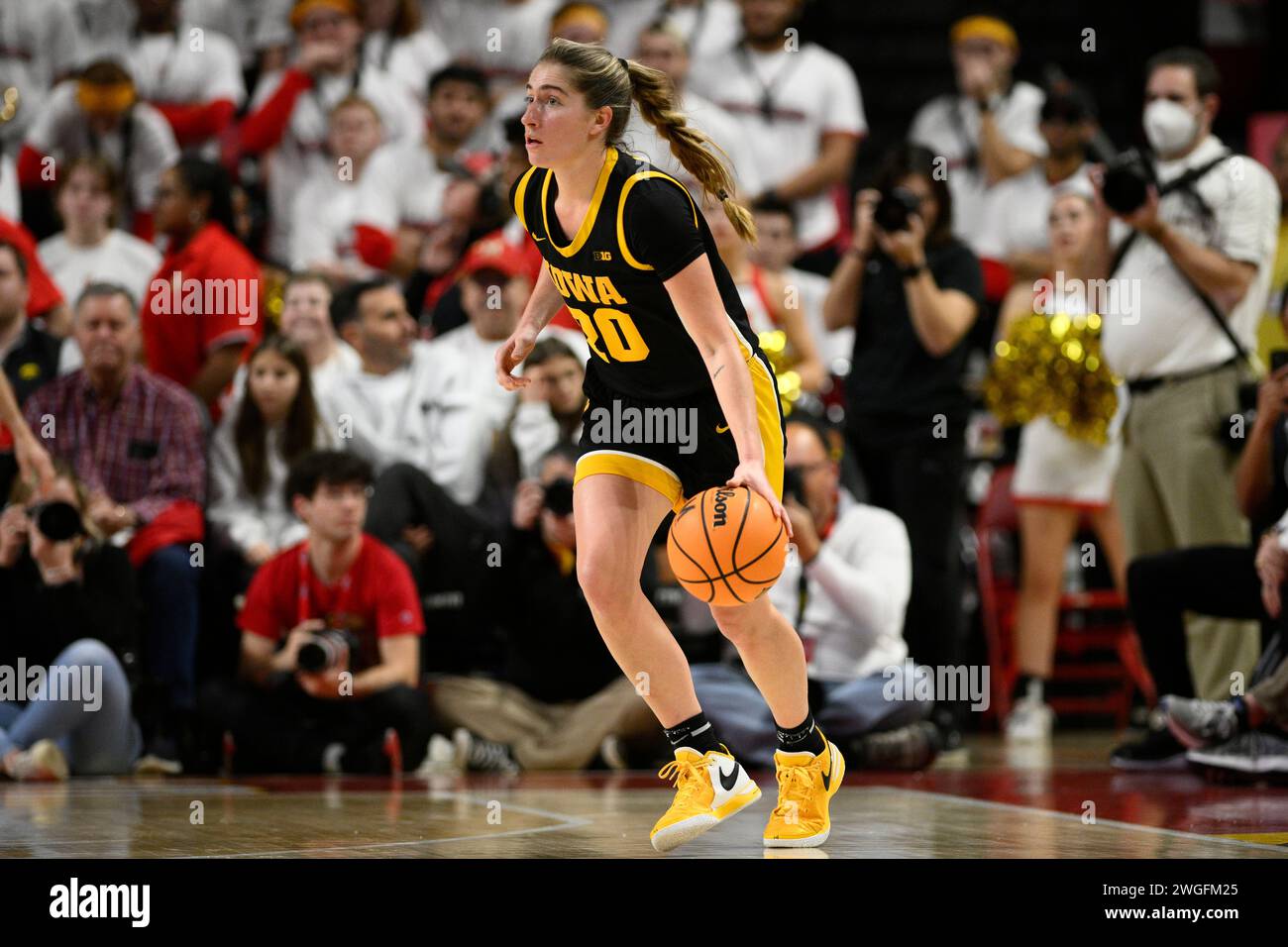 Iowa guard Kate Martin (20) in action during the second half of an NCAA ...