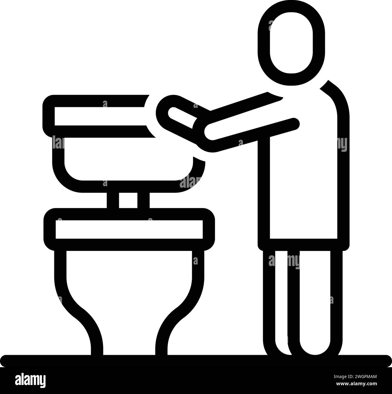 Flush toilet Stock Vector Images - Alamy