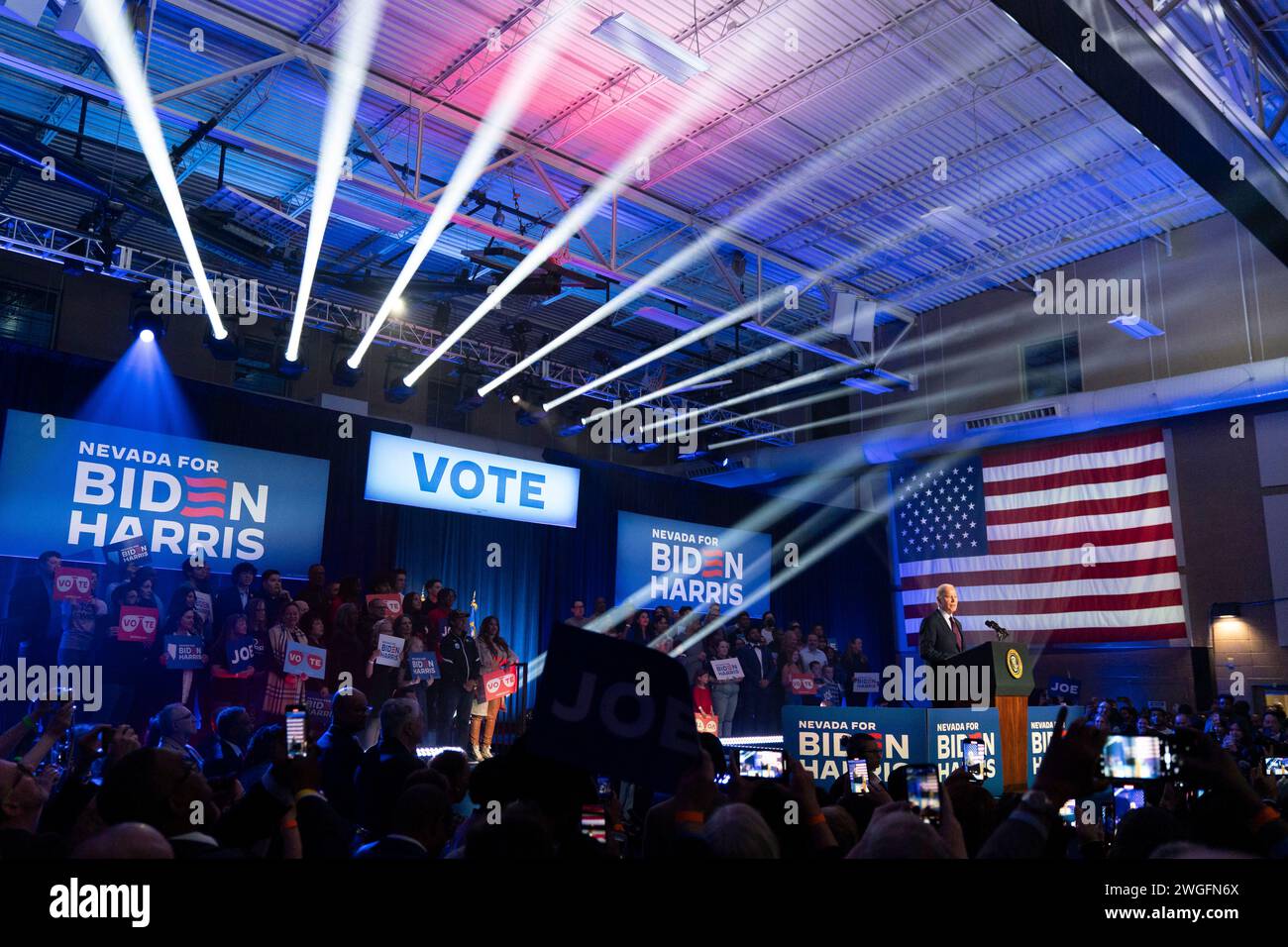 President Joe Biden arrives at a campaign event in North Las Vegas, Nev ...