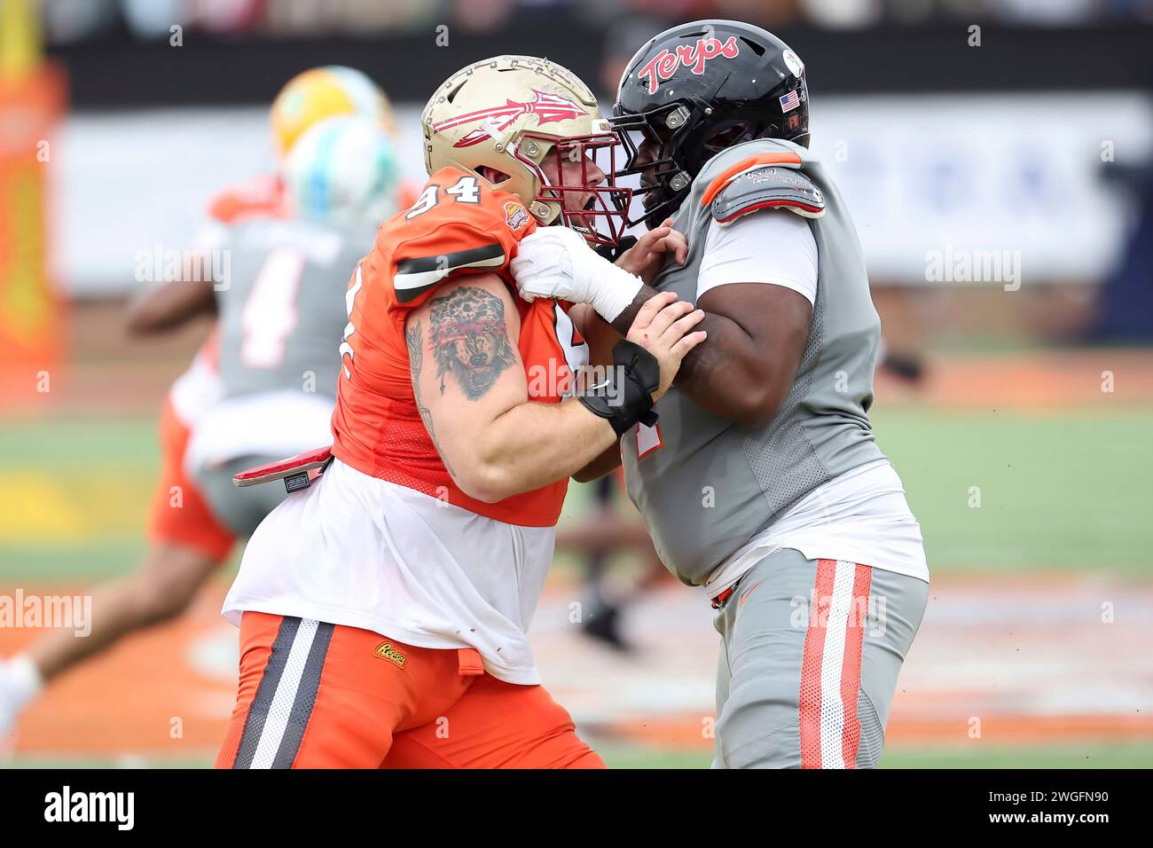 MOBILE, AL - FEBRUARY 03: National defensive lineman Braden Fiske of ...