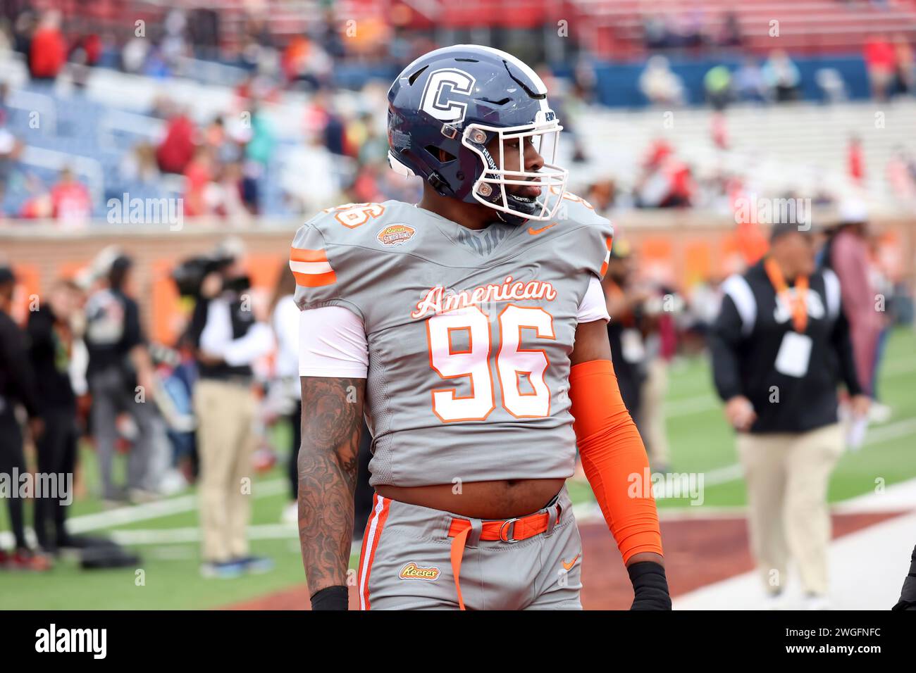 MOBILE, AL - FEBRUARY 03: American defensive lineman Eric Watts of ...