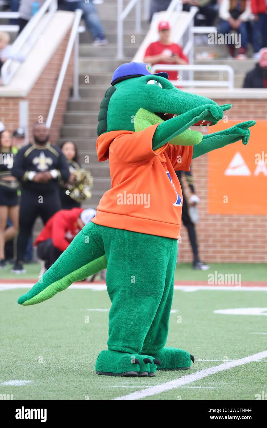 MOBILE, AL - FEBRUARY 03: The Florida Gators mascot during the 2024 ...