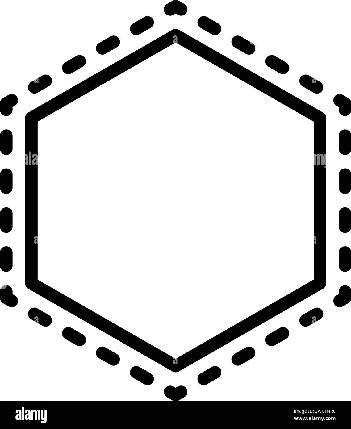 Hexagon silhouette Black and White Stock Photos & Images - Alamy