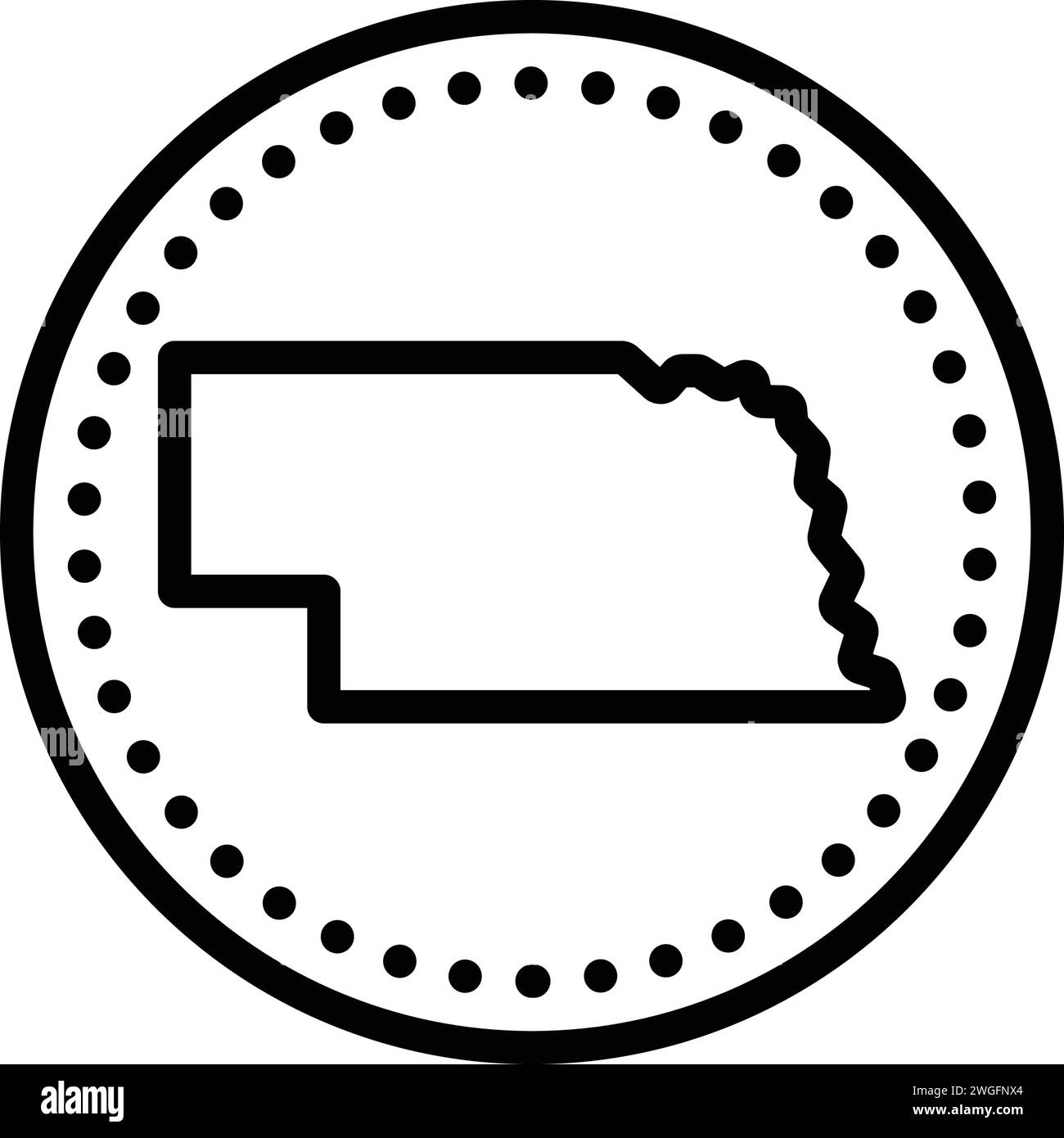 Nebraska map vector Black and White Stock Photos & Images - Alamy