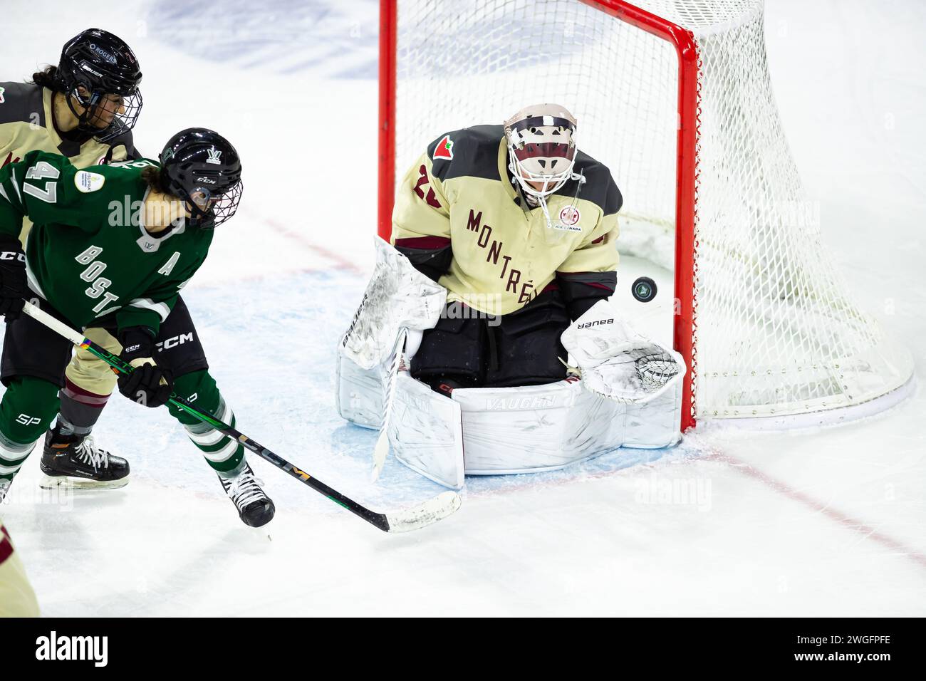 Tsongas Center. 4th Feb, 2024. Massachusetts, USA; Montreal goaltender ...