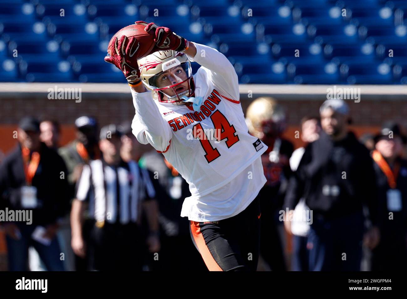 American wide receiver Johnny Wilson of Florida State (14) runs through ...