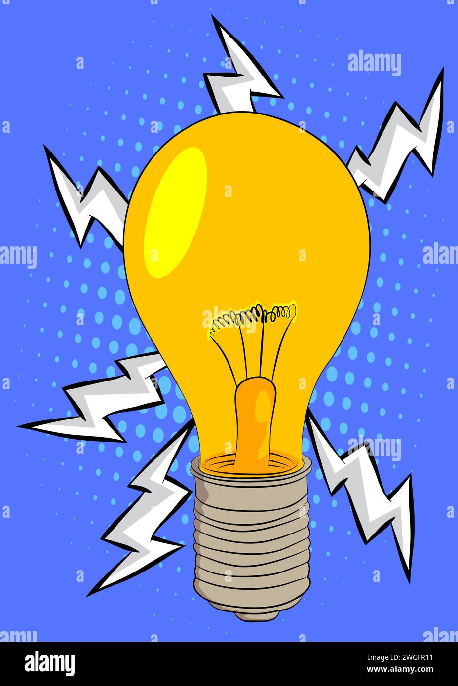 Cartoon Light Bulb, comic book Idea. Retro vector comics pop art design ...