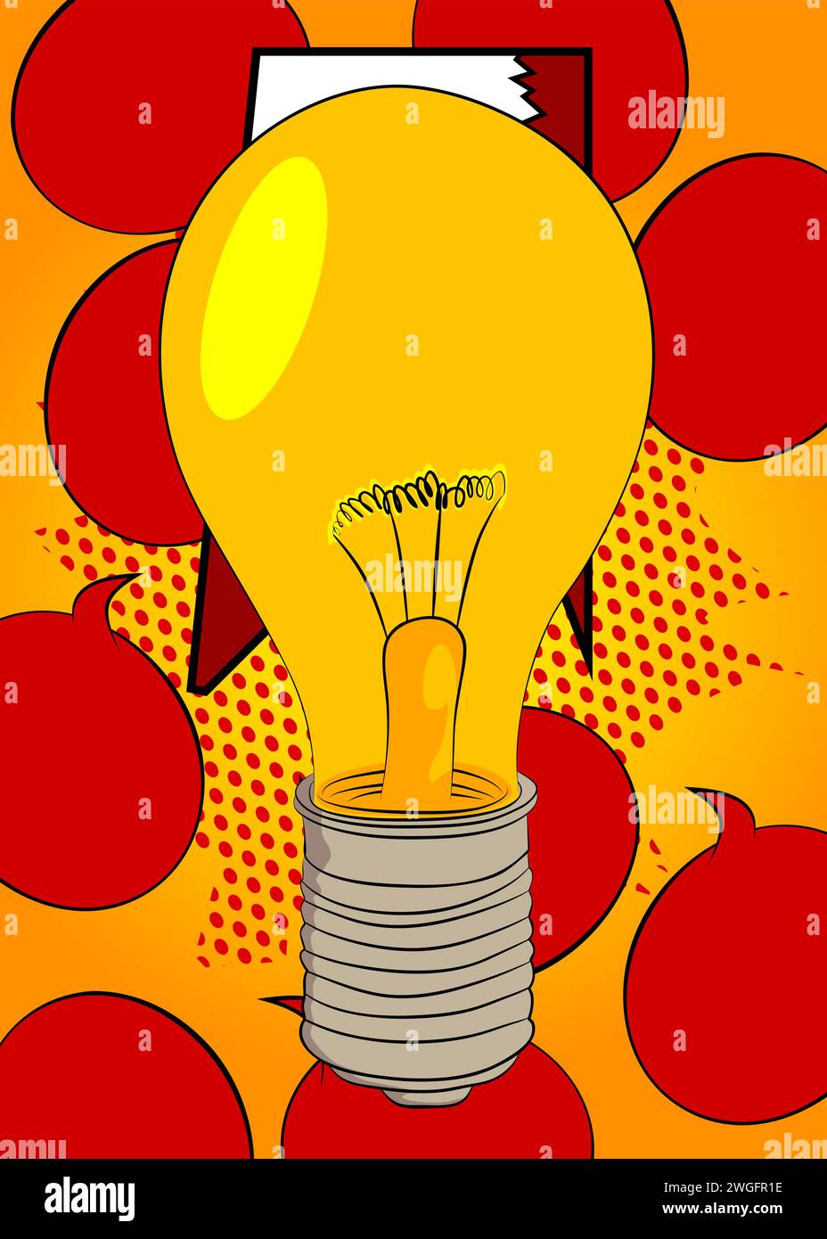 Cartoon Light Bulb, comic book Idea. Retro vector comics pop art design Stock Vector Image & Art ...