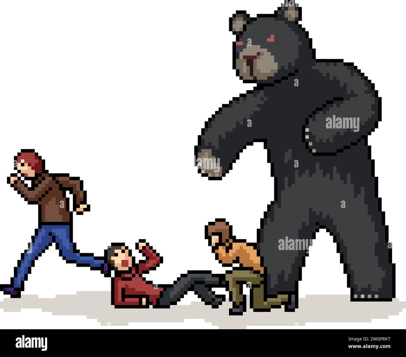Bear attack man Stock Vector Images - Alamy