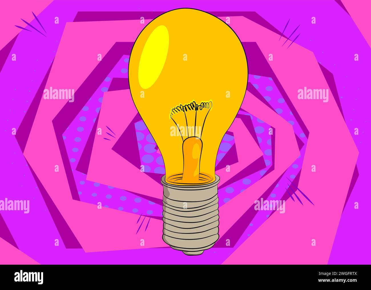 Cartoon Light Bulb, comic book Idea. Retro vector comics pop art design ...