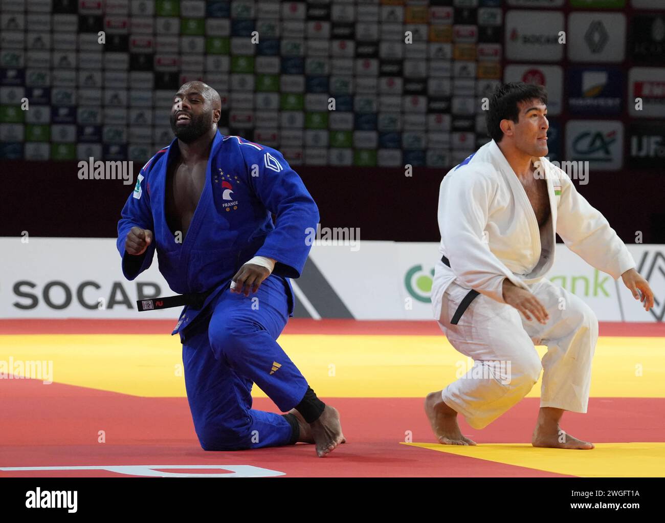 Teddy Riner of France and Yusupov Alisher of, Uzbekistan. , . IJF Judo ...