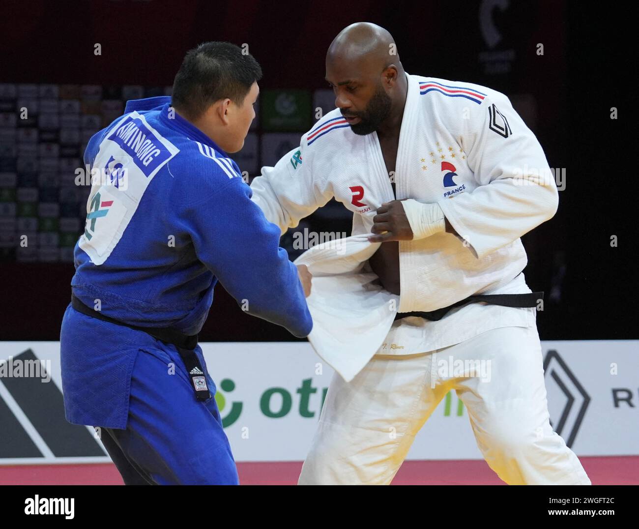 Paris, France. 04th Feb, 2024. Teddy Riner of France and KIM MINJONG of ...