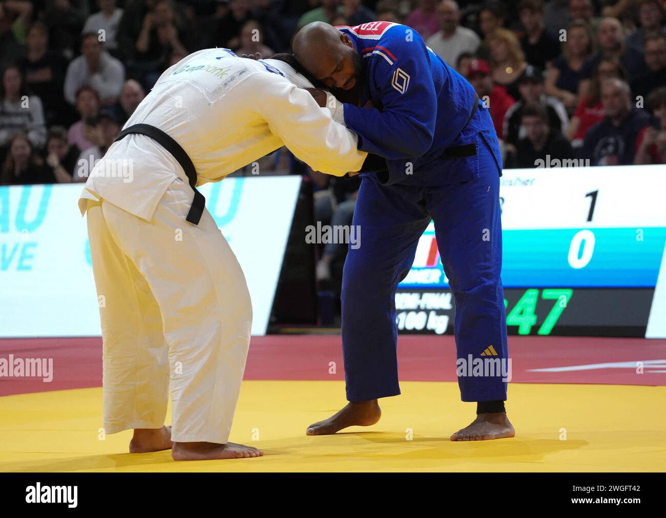 Teddy Riner of France and Yusupov Alisher of, Uzbekistan. , . IJF Judo ...