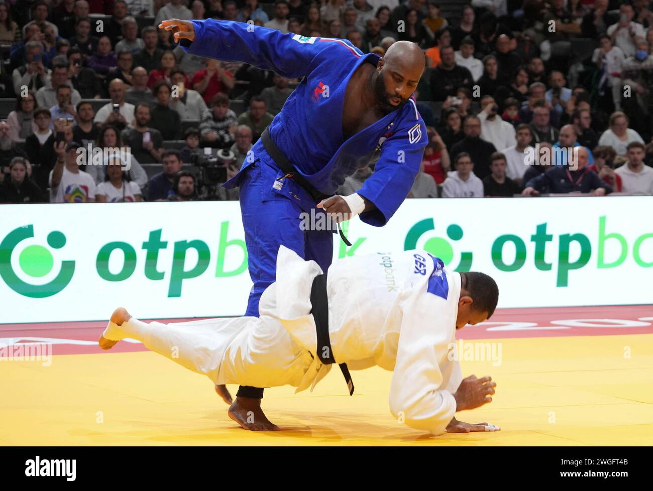 Paris, France. 04th Feb, 2024. Teddy Riner of France and KONE LOSSENI ...