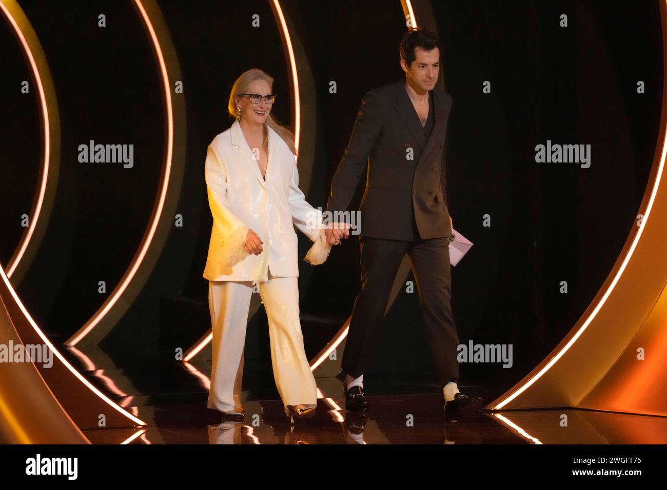 Meryl Streep, left, and Mark Ronson presents the award for record of ...