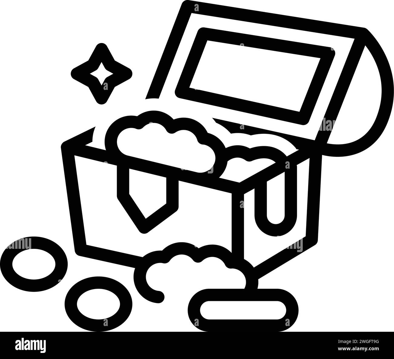 Treasure chest icon Black and White Stock Photos & Images - Alamy