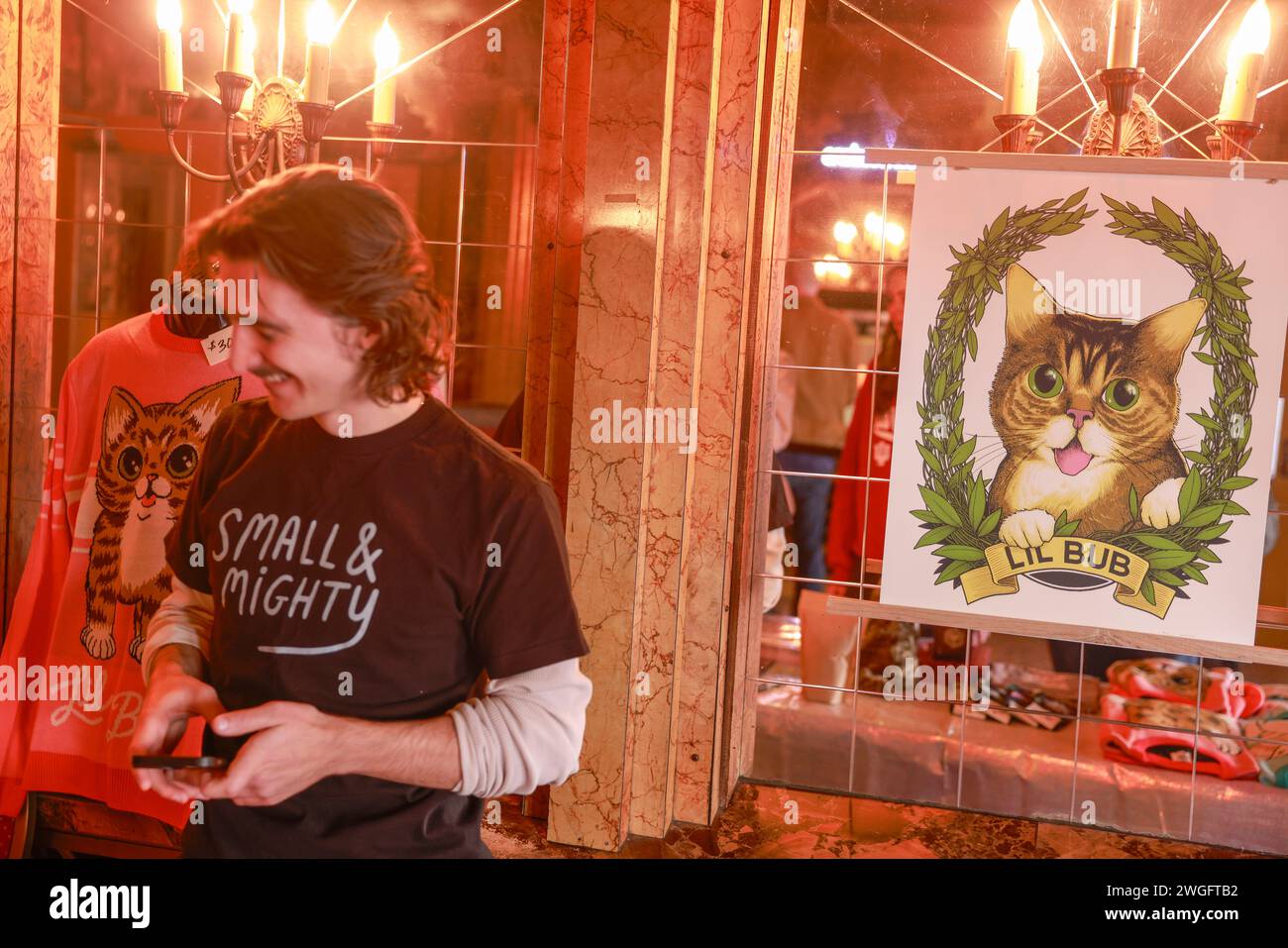 BLOOMINGTON, INDIANA - FEBRUARY 3: Merchandise table during the ...