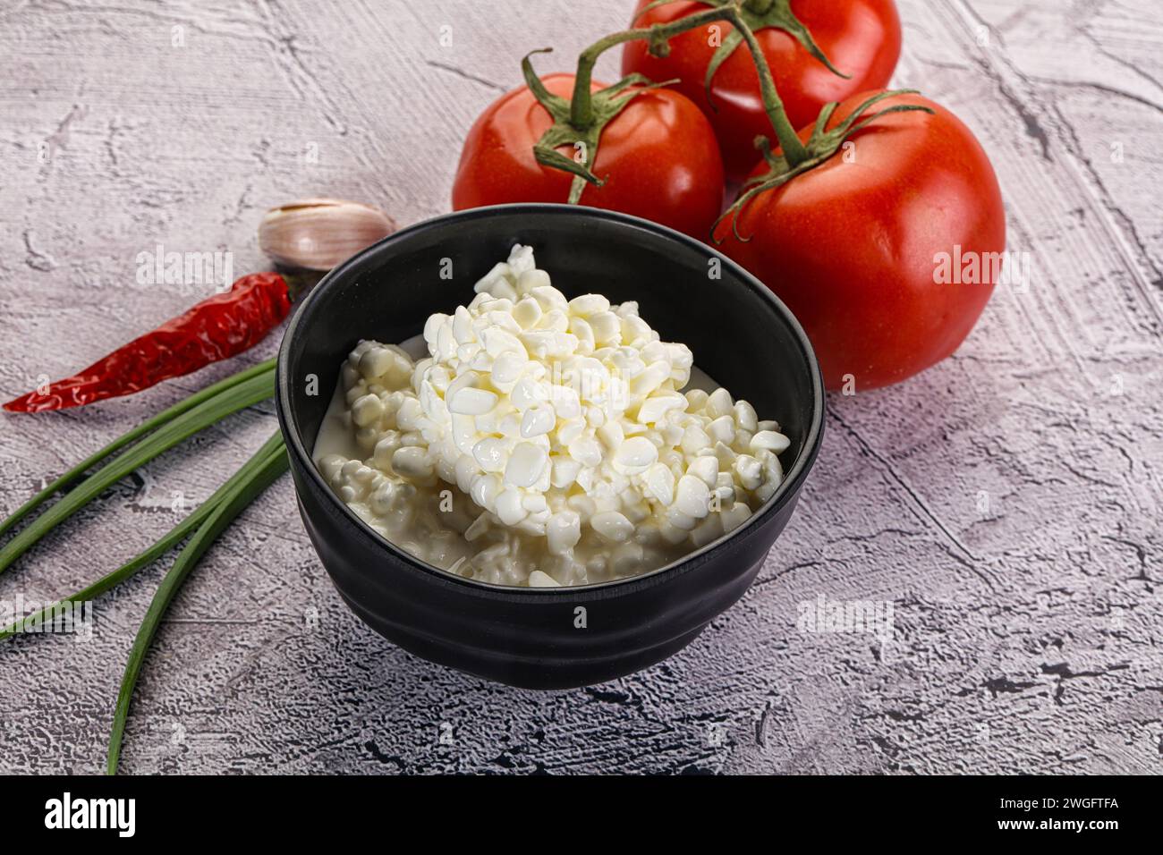Dairy Cottage cheese Curd in the bowl Stock Photo - Alamy