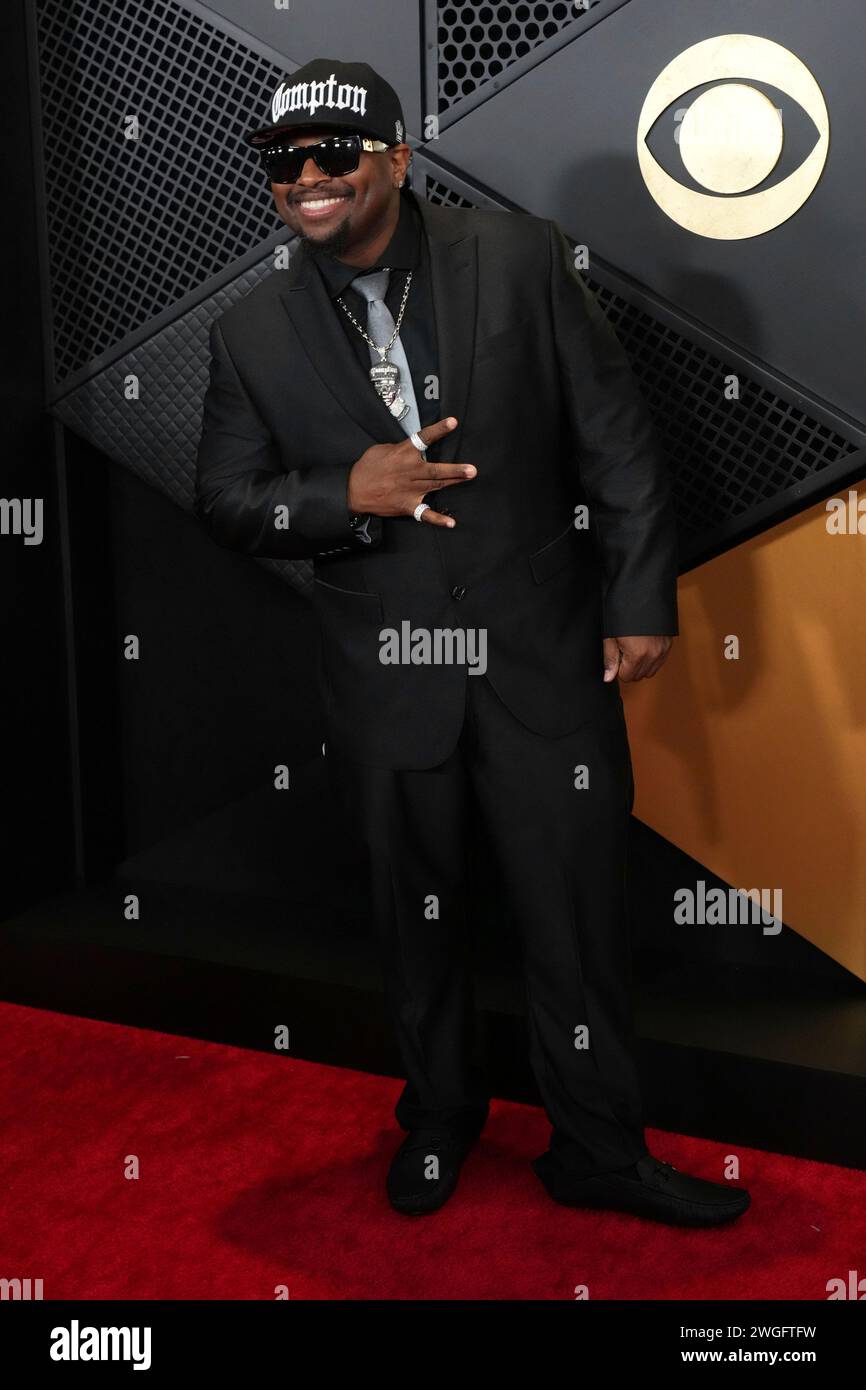 Lil Eazy-E arrives at the 66th annual Grammy Awards on Sunday, Feb. 4 ...