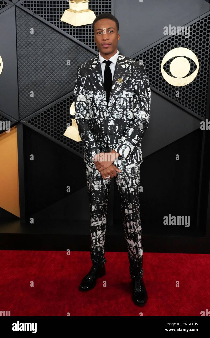 Uebert Angel Jr. arrives at the 66th annual Grammy Awards on Sunday ...