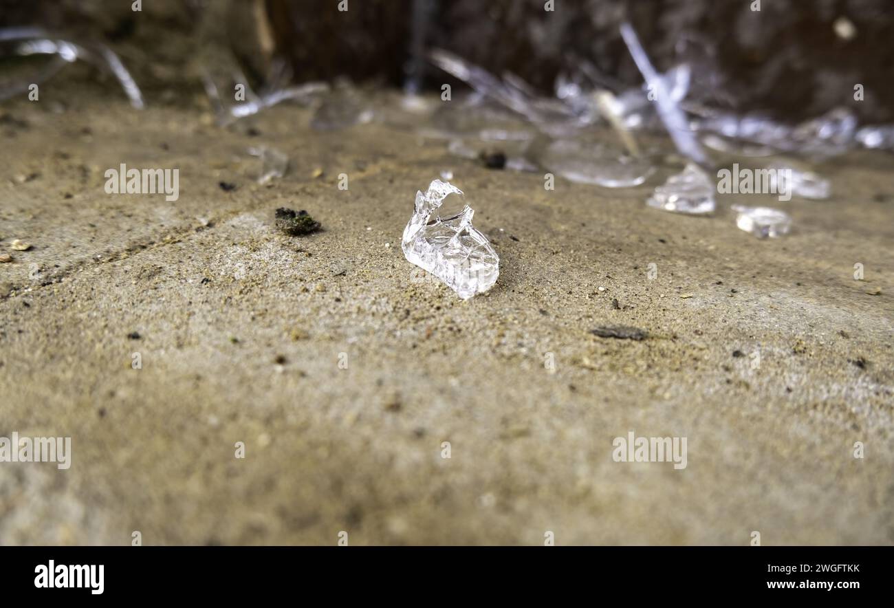Smashed shattered broken glass bottle hi-res stock photography and ...