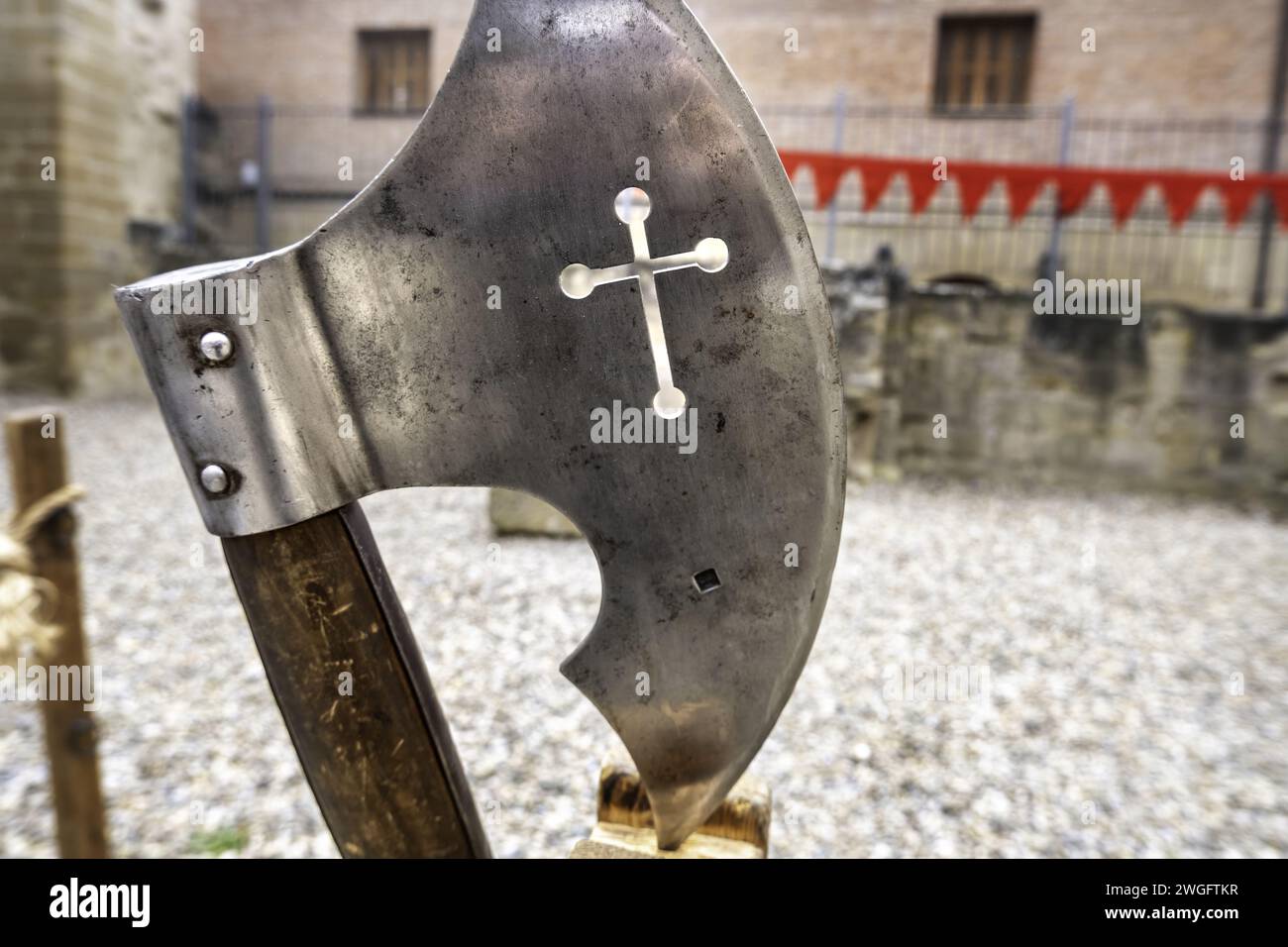 Detail of old war weapon of a medieval knight Stock Photo - Alamy