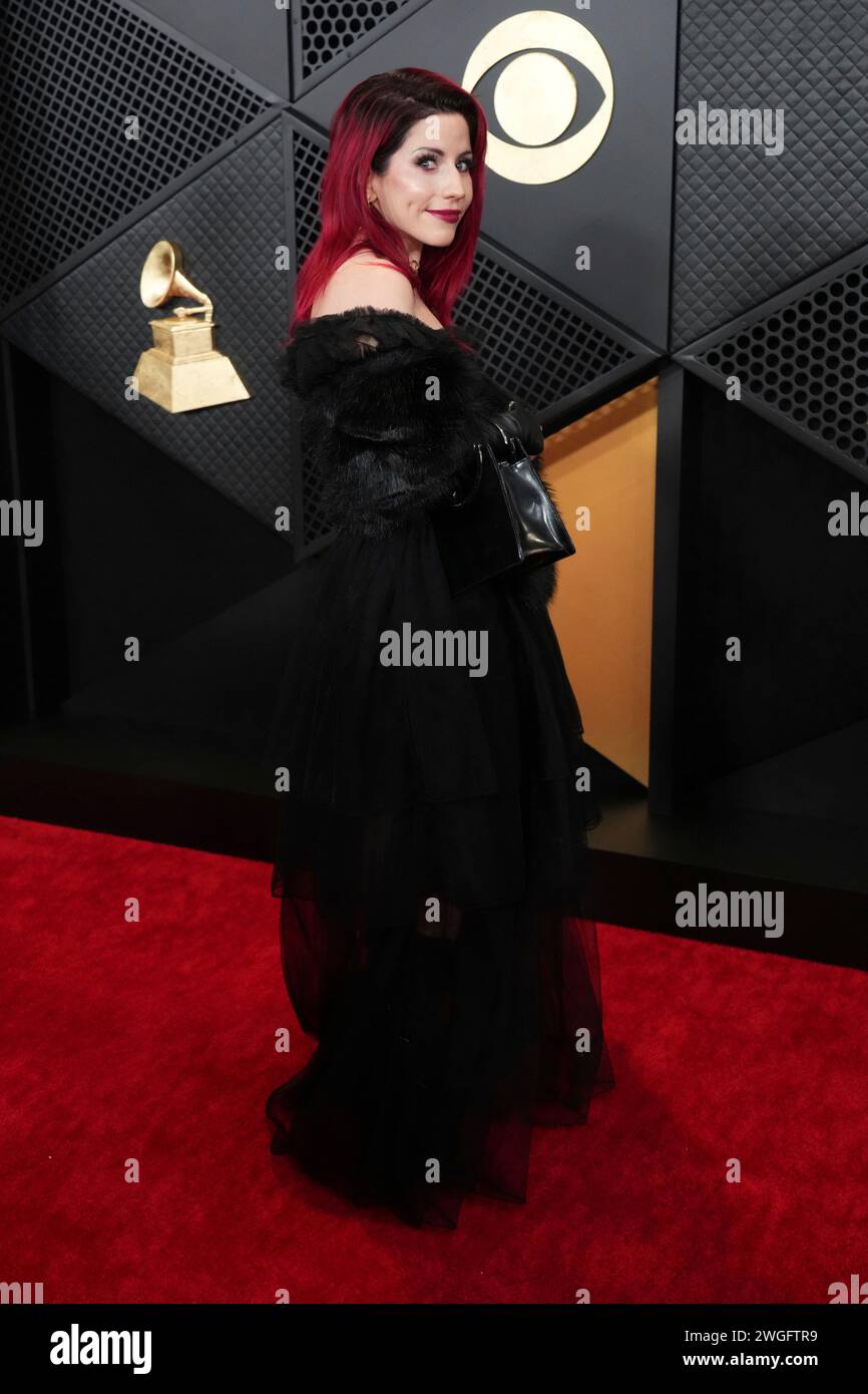 Sandra Powers arrives at the 66th annual Grammy Awards on Sunday, Feb. 4, 2024, in Los Angeles ...