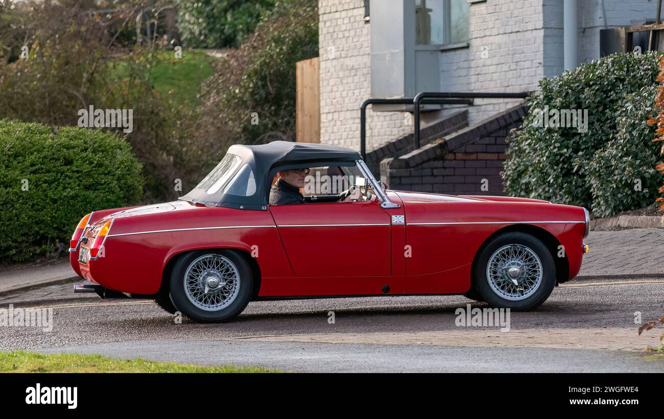 Milton Keynes,UK-Feb 4th 2024: 1963 red MG Midget sports classic car ...