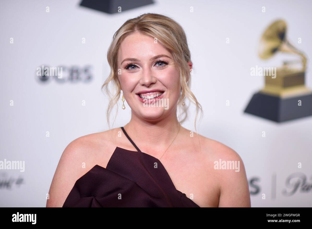Annie Ray, winner of the music educator award poses in the press room ...