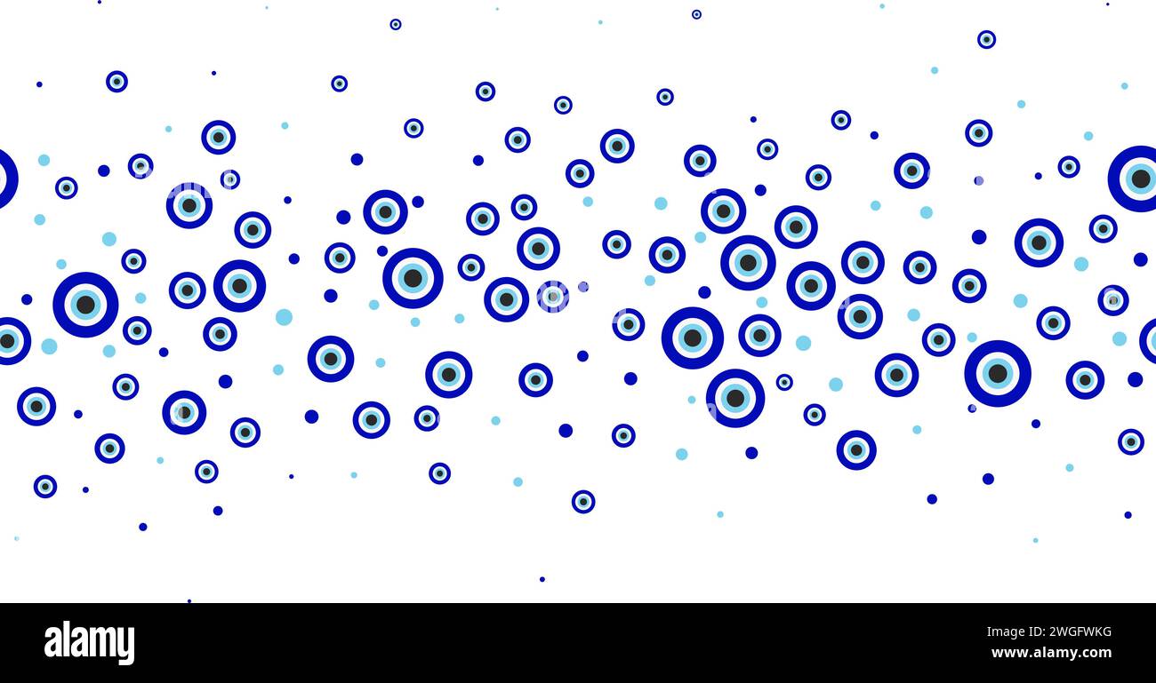 Evil eye blue Turkish symbol border. Magic nazar bead. Greece and ...