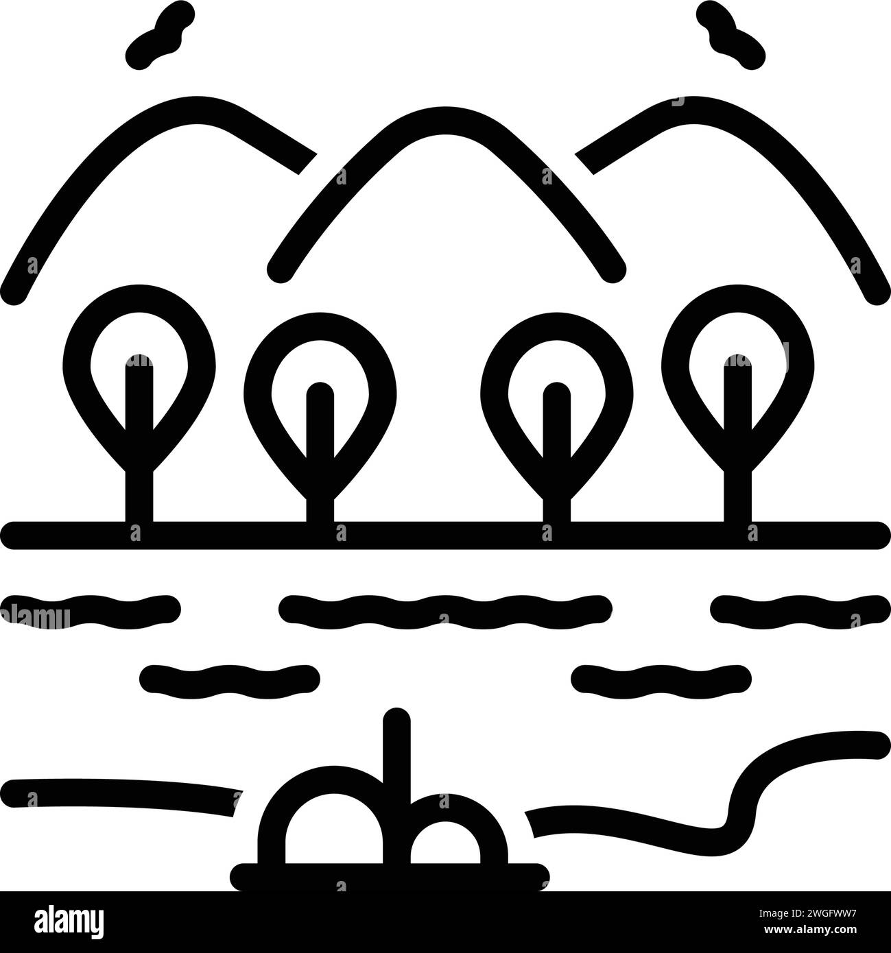 Icon for lakes,loch Stock Vector Image & Art - Alamy