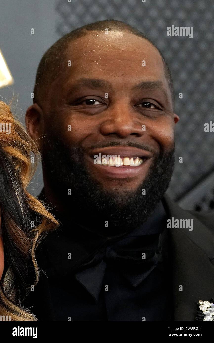 Killer Mike arrives at the 66th annual Grammy Awards on Sunday, Feb. 4 ...