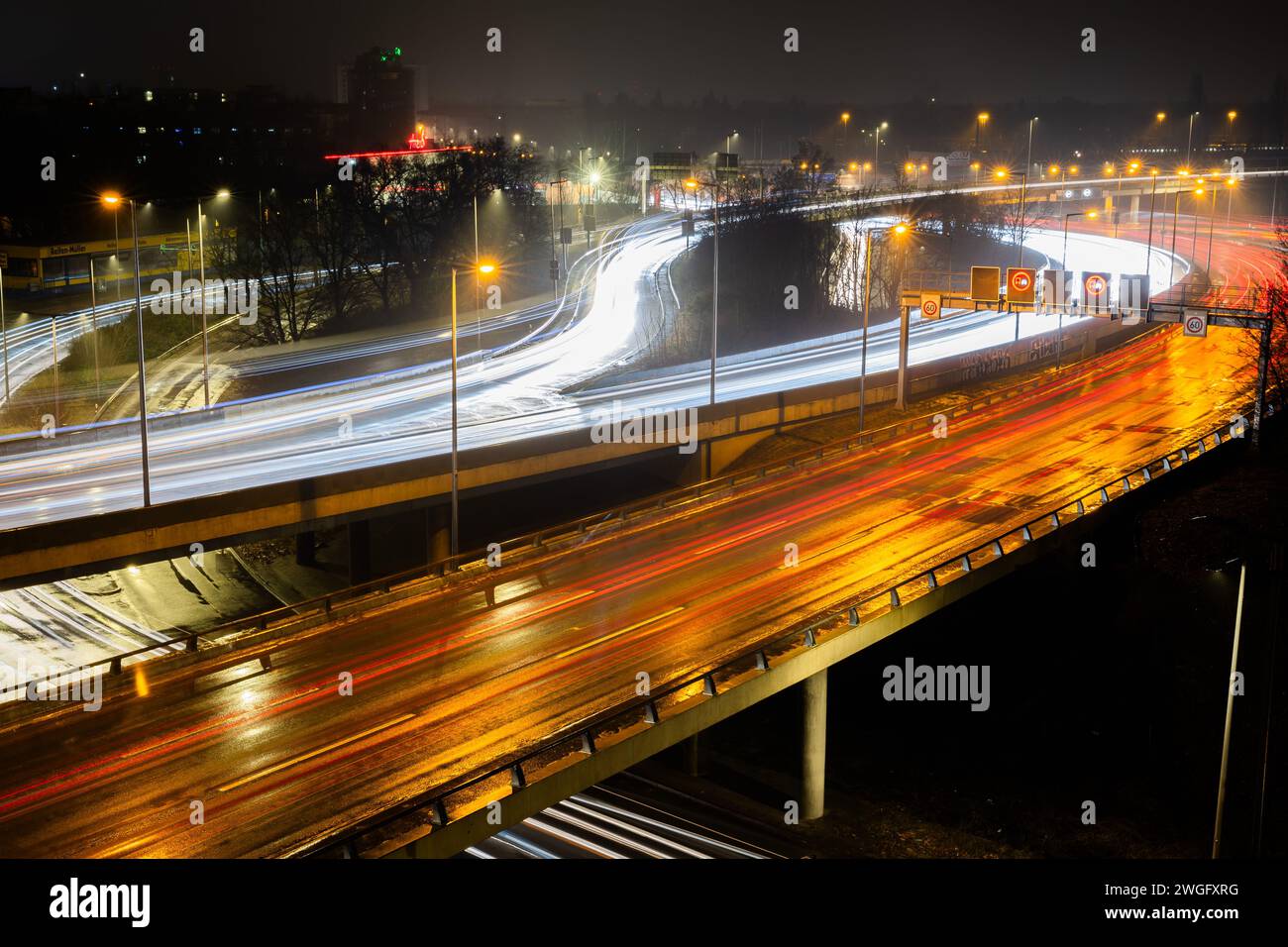 Berlin, Germany. 05th Feb, 2024. The traffic at the Funkturm freeway ...