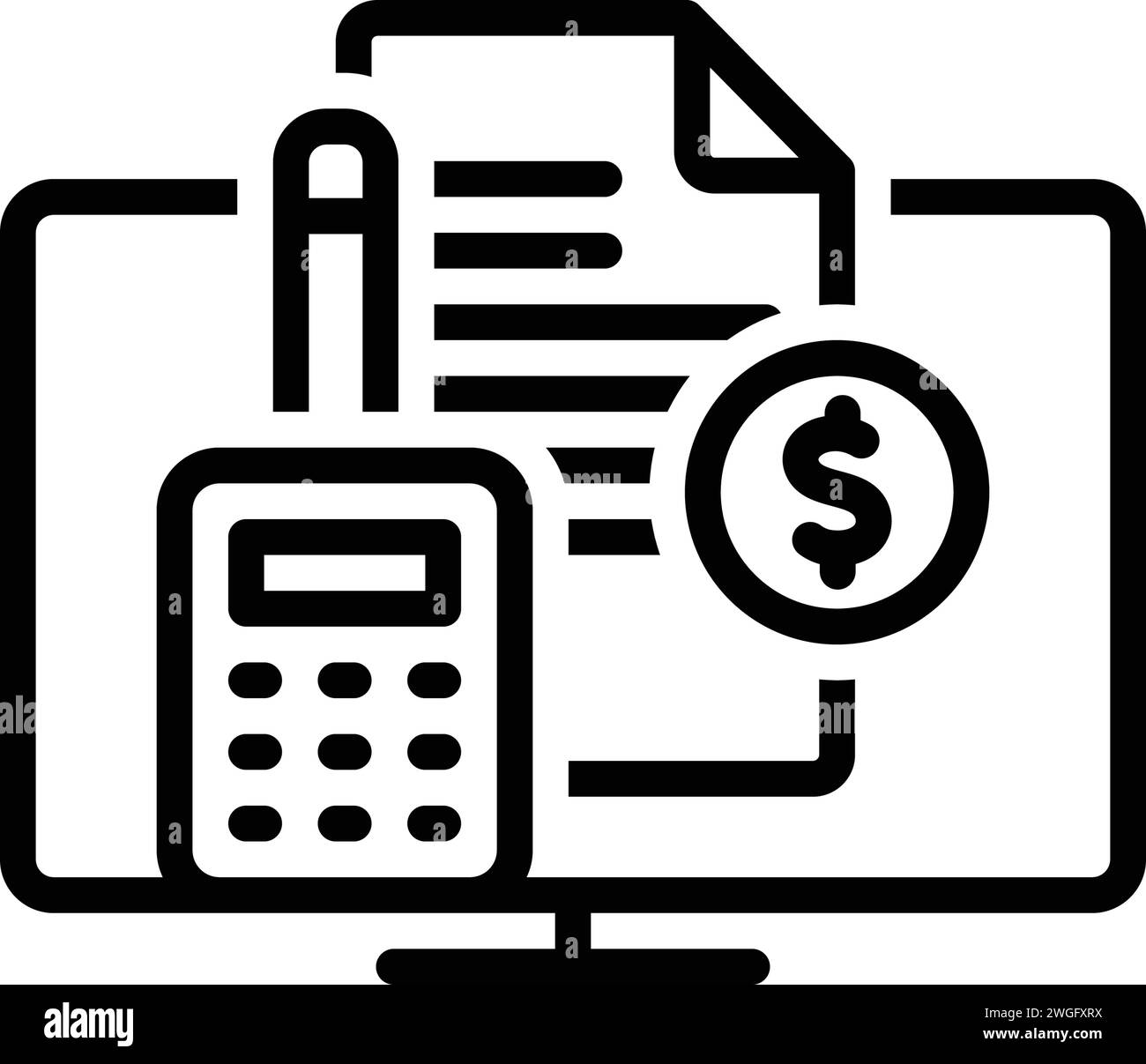 Bookkeeping calculator Stock Vector Images - Alamy