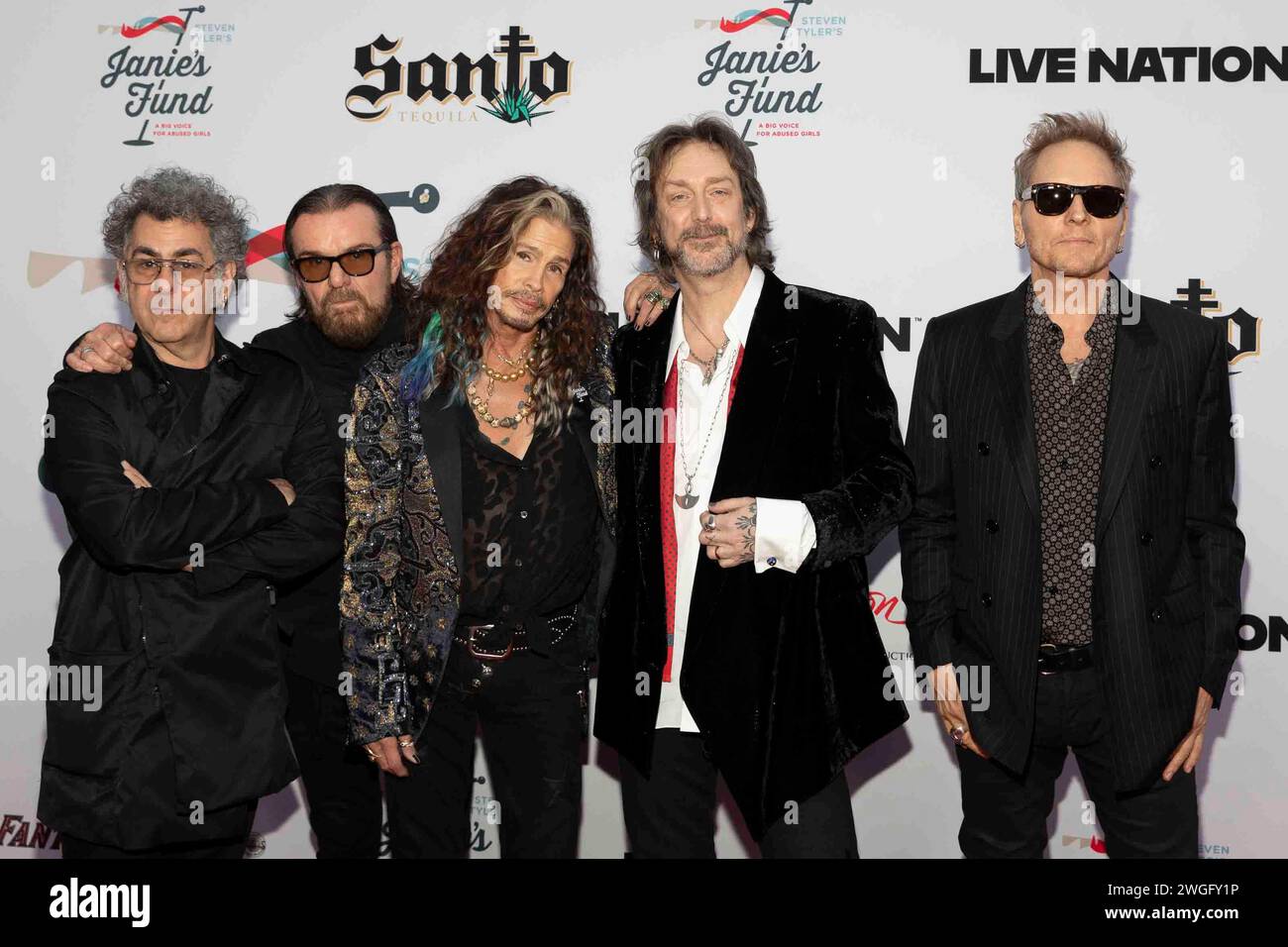 Los Angeles, USA. 04th Feb, 2024. Billy Duffy, Steven Tyler, Chris ...