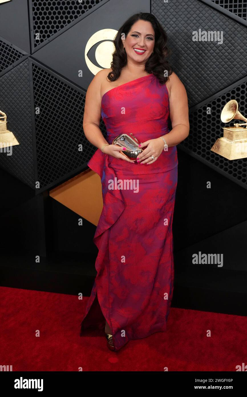 Nicole Zuraitis arrives at the 66th annual Grammy Awards on Sunday, Feb ...