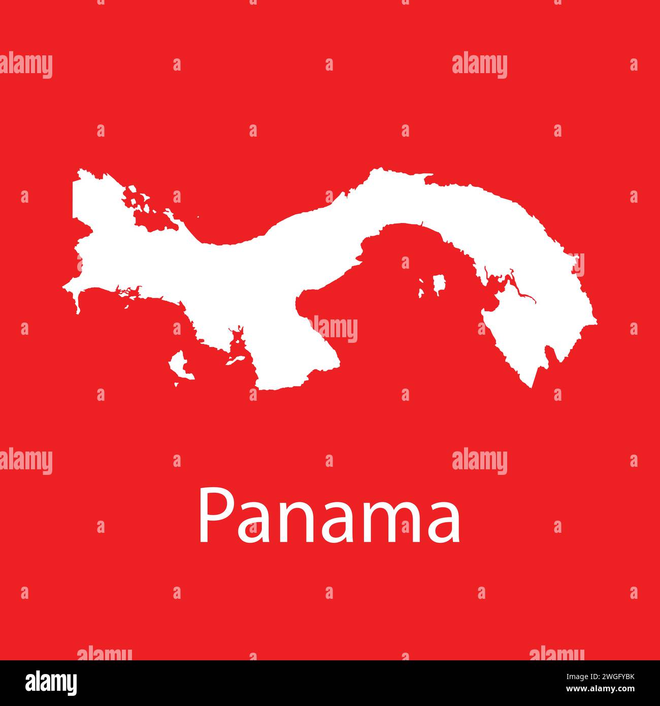 Panama map vector outline hi-res stock photography and images - Alamy