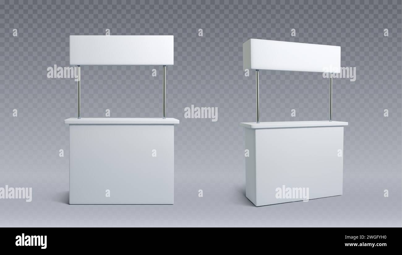 Trade fair booth templates isolated on transparent background. Vector ...